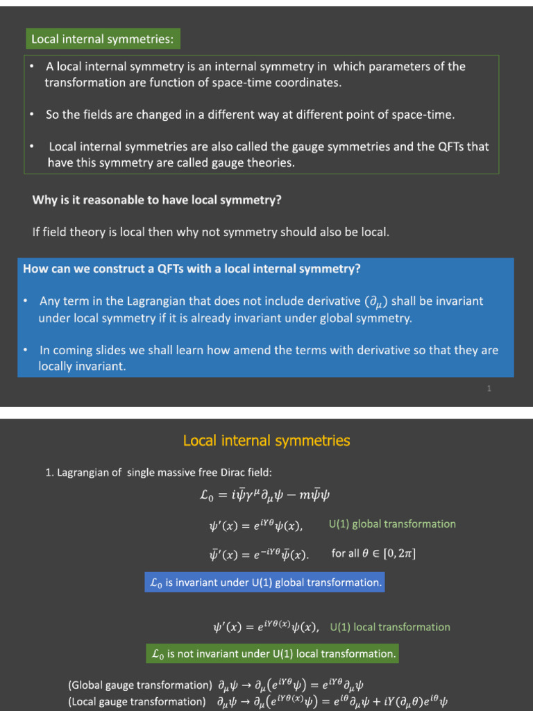 Local Internal Symmetry | PDF