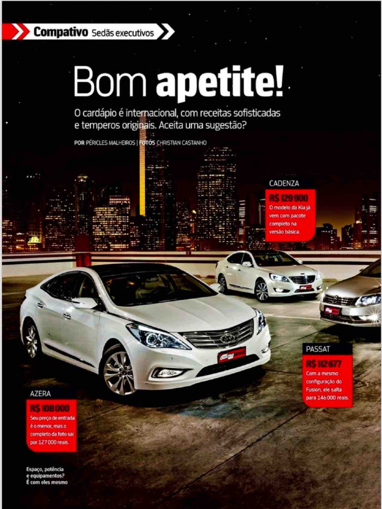 Quatro Rodas - Teste Sedans Grandes | PDF
