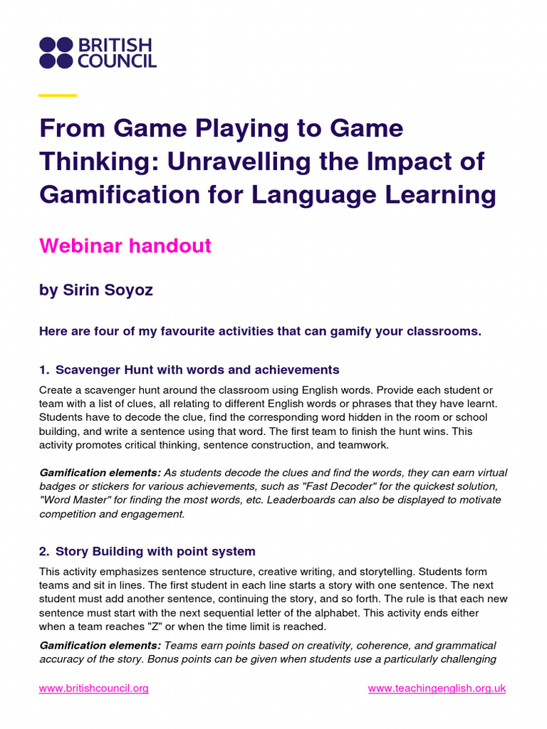 Handout Sirin Soyoz-Game Playing-Game Thinking | PDF | Verb | Syntax