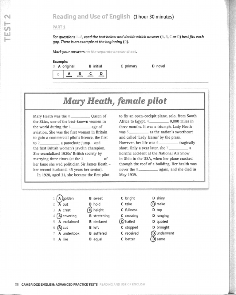 Cambridge English Advanced - TEST 2 | PDF