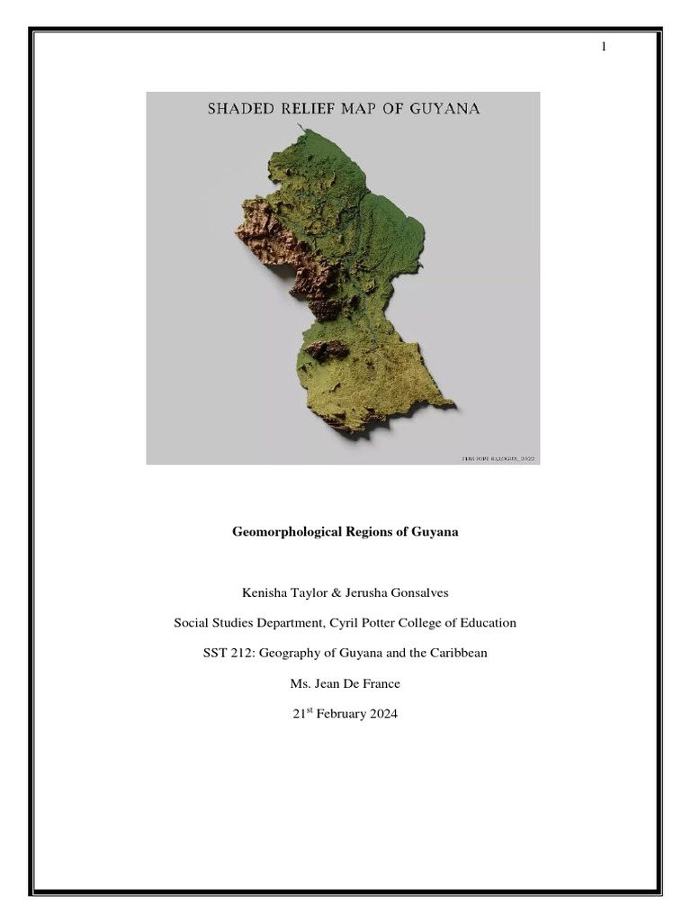 Geomorphological Regions of Guyana Official | PDF
