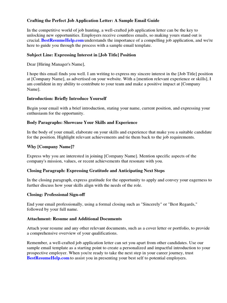 Job Application Letter Sample Email | PDF | Résumé