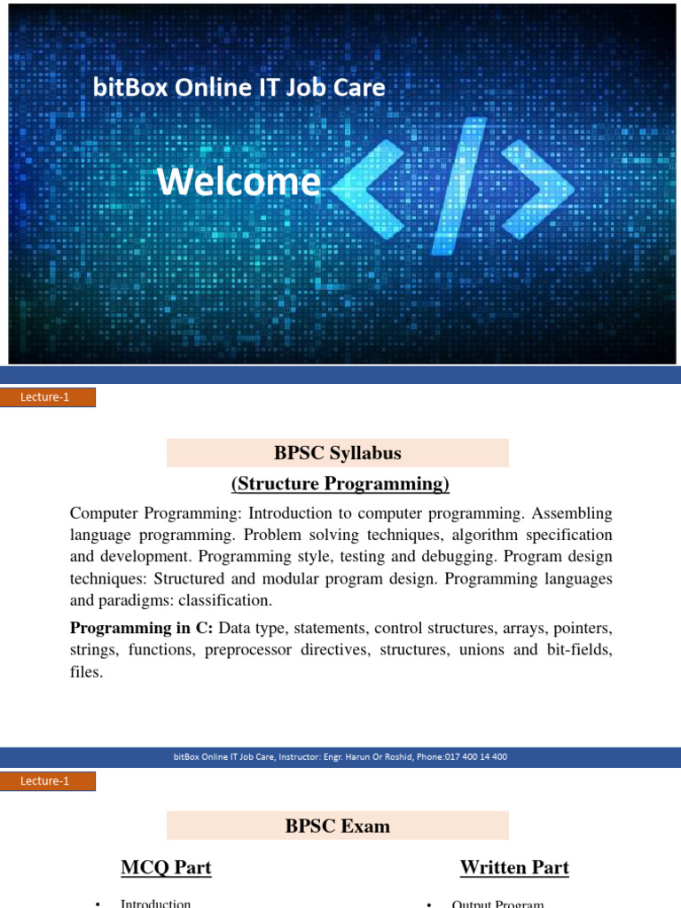 Lecture-1 (Intro + Data type + Variable + Operator) 1st | PDF ... Lecture-1 (Intro + Data type + Variable + Operator) 1st | PDF ...