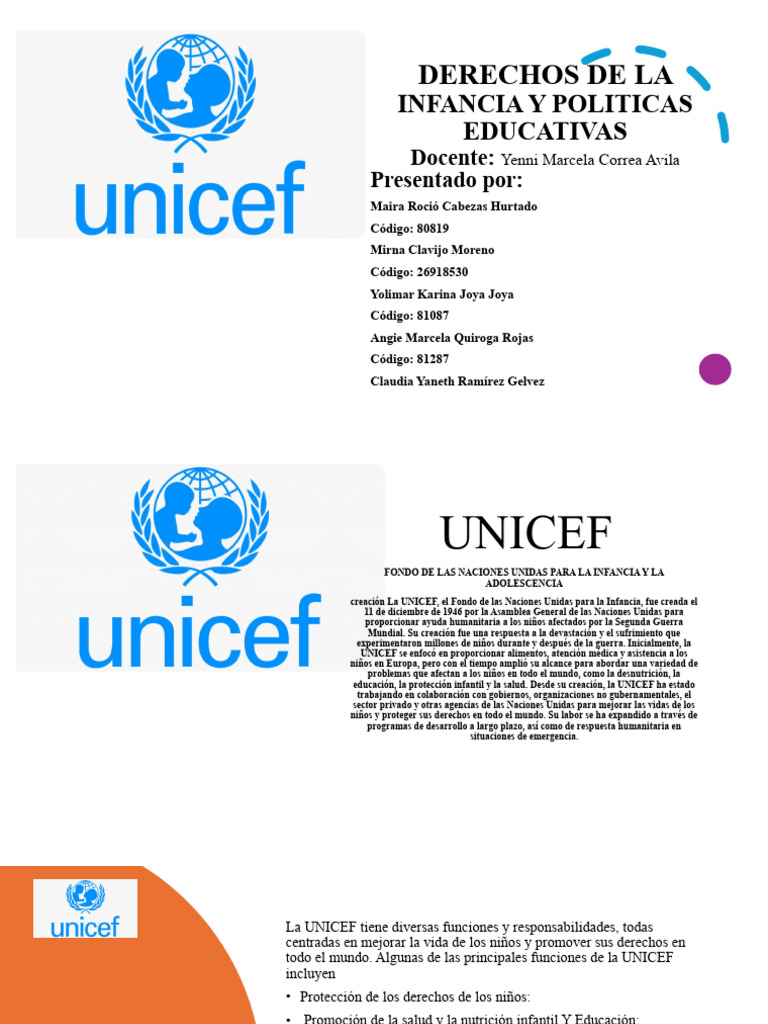Diapositivas Unicef | PDF | Unicef