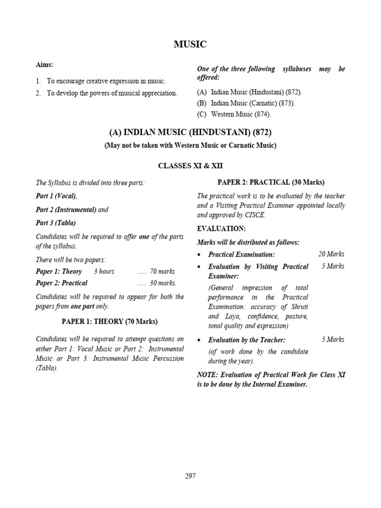 ISC Music 2026 | PDF | Musicology | Musical Compositions