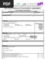 Physio Initial Assessment Form | PDF | Self-Improvement