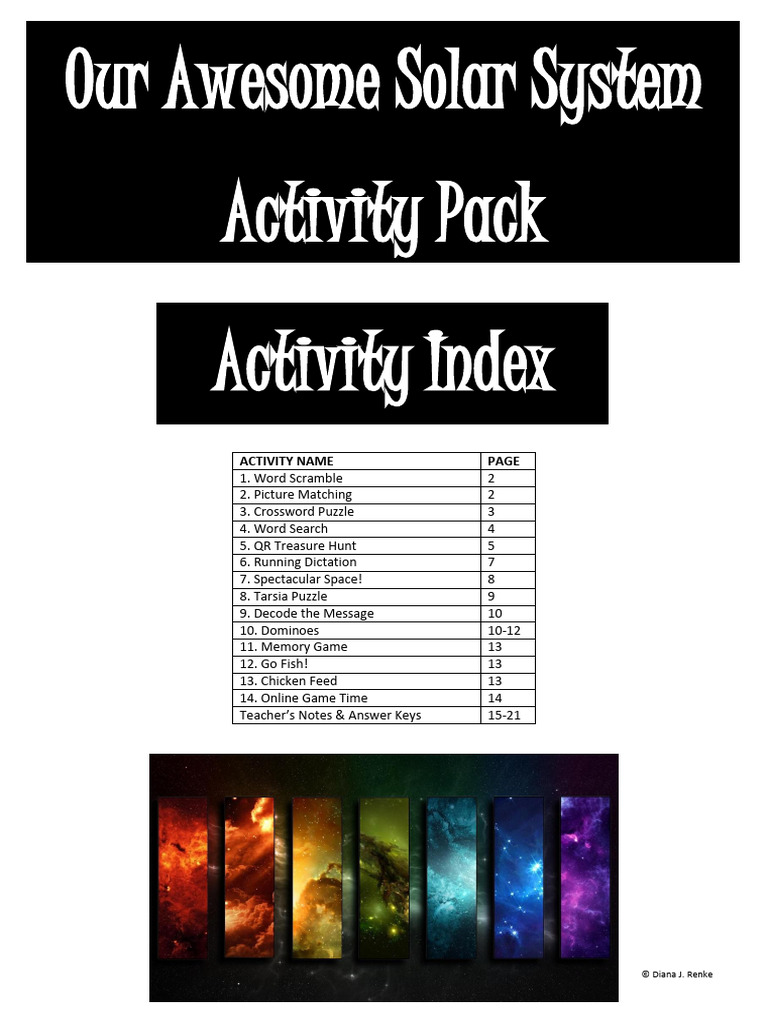 Planets Activity Pack & Answer Key | PDF | Planets | Natural Satellite