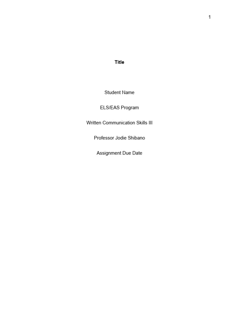 APA at Conestoga Title Page Template (7th Ed) 2 | PDF | Language Arts ...