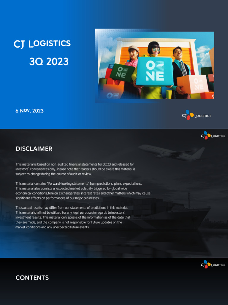 (CL Logistics) 3Q23IR - ENG - VF | PDF | Balance Sheet | Logistics