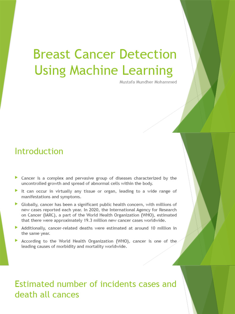 Breast Cancer Detection Using Machine Learning Pdf Cancer Mammography