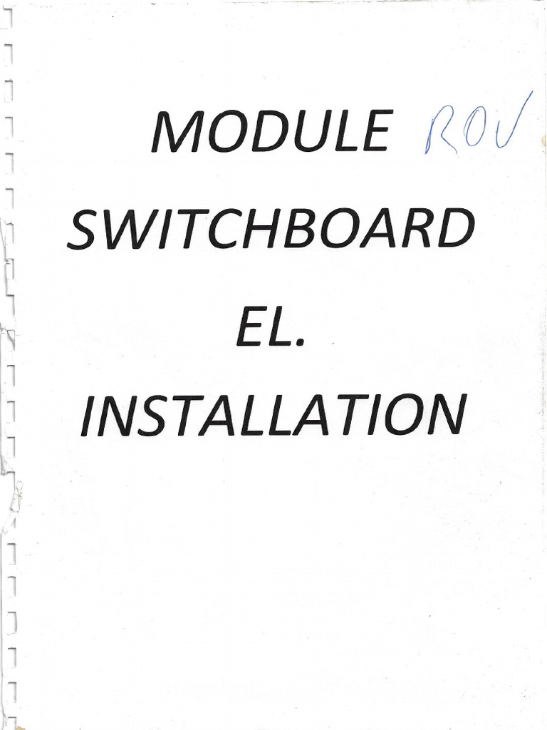 Module Switchboard EL. Installation | PDF