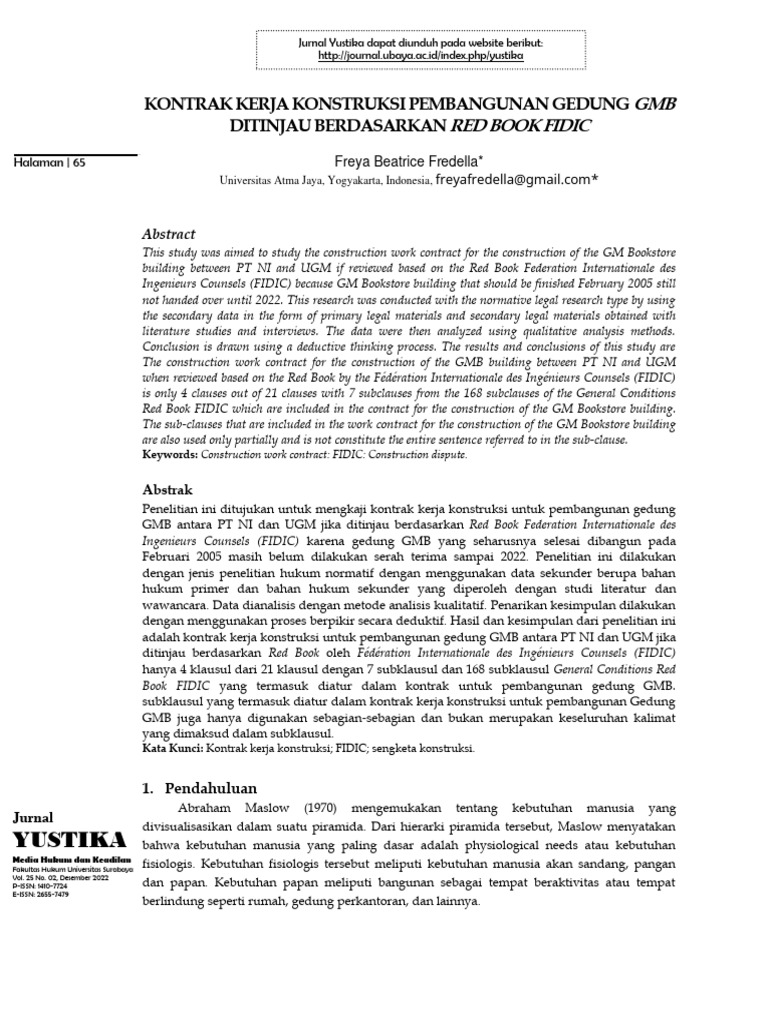 Kontrak Kerja Konstruksi Pembangunan Gedung GMB Di | PDF | Ethical ...