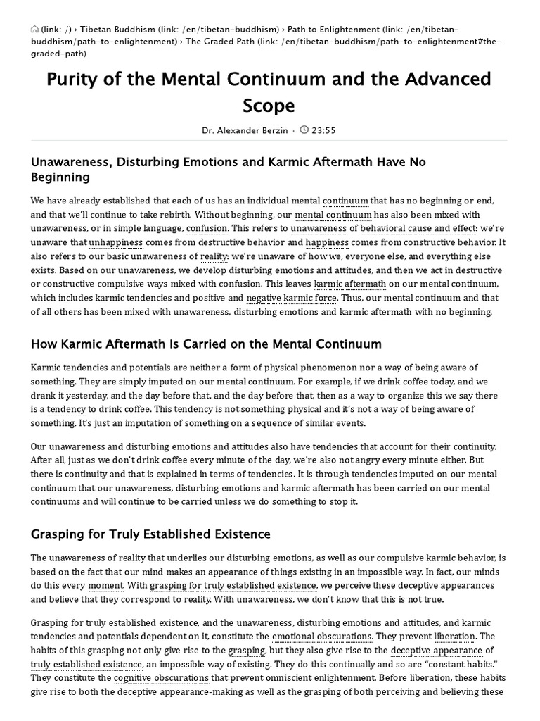 Purity of the Mental Continuum and the Advanced Scope — Study Buddhism ...