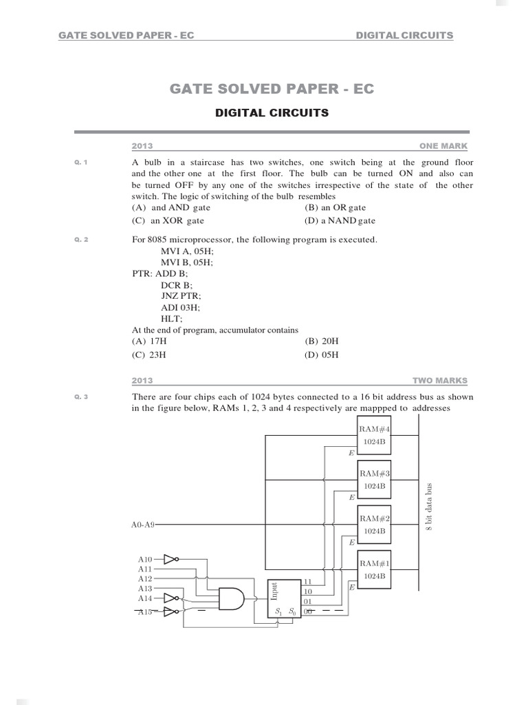 EC Digital Circuits | PDF | Logic Gate | Electronic Engineering