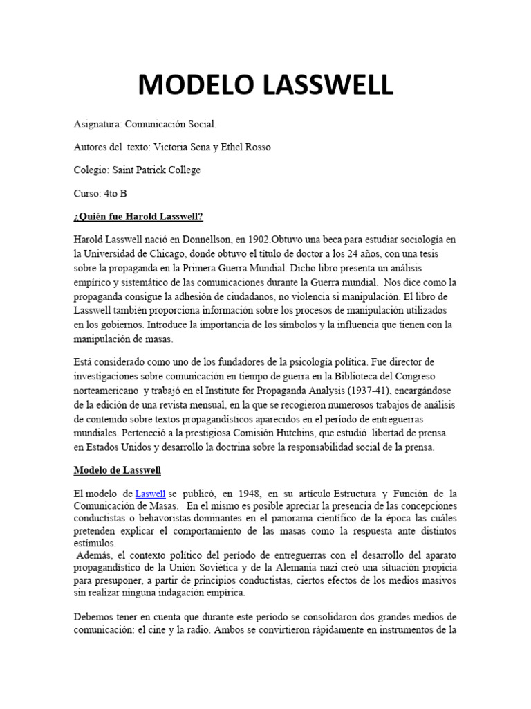 Lasswell | PDF | Propaganda | Comunicación