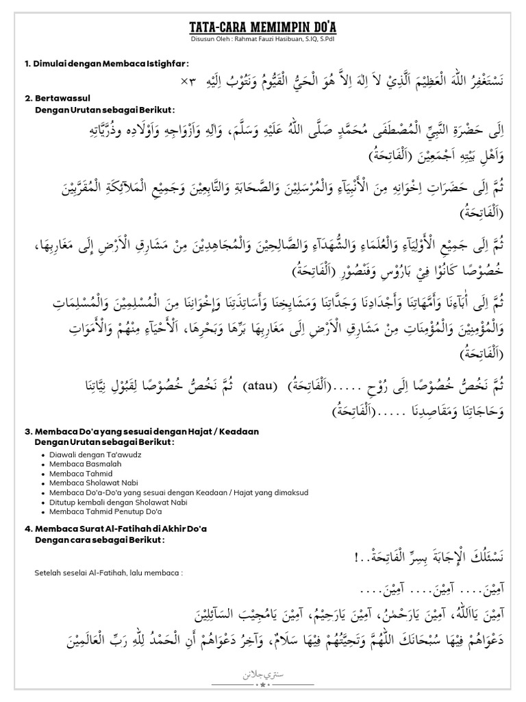 Cara Memimpin Do'a | PDF