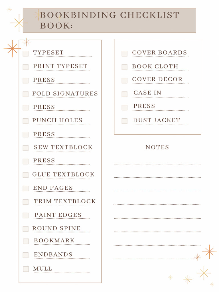 Bookbinding Checklist | PDF