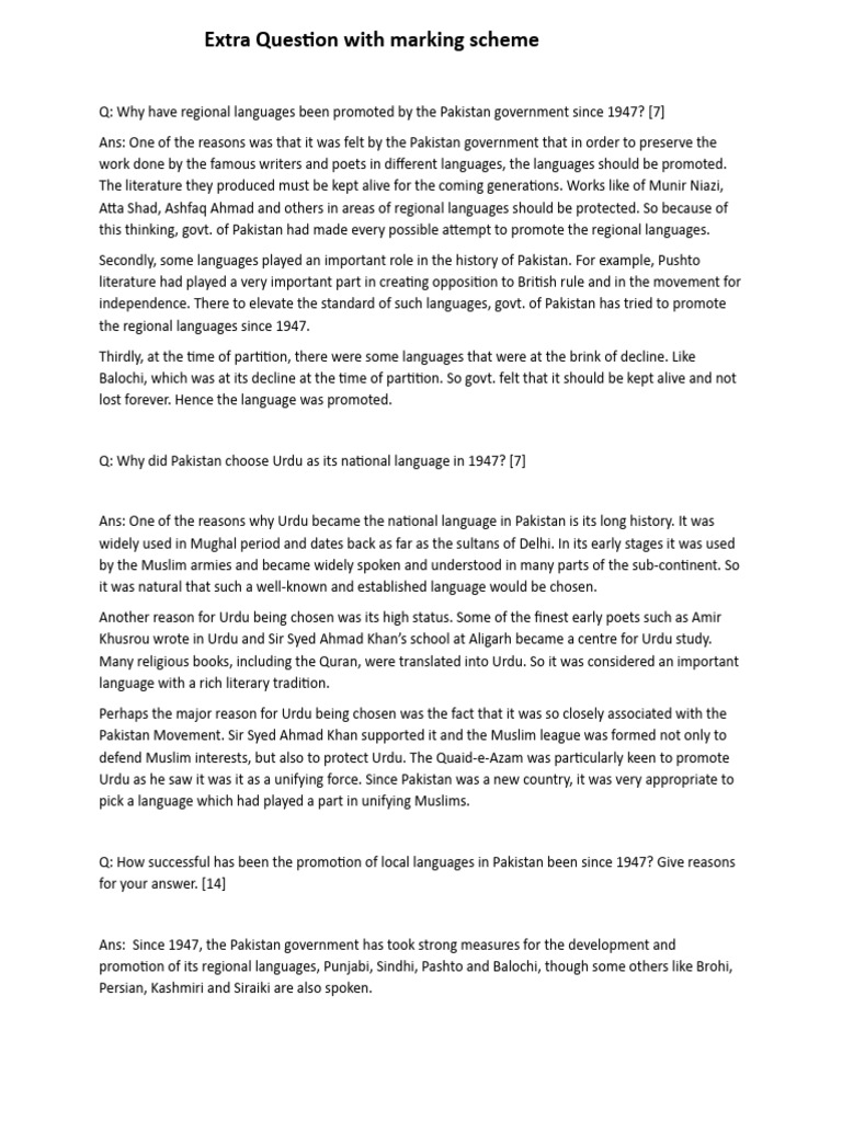 Pakistan Studies (Extra Question and Answers) | PDF | Pakistan | India–Pakistan Relations