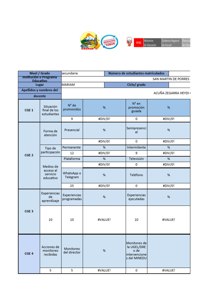 Anexo 1 Informe 2do Secundaria CC - Ss | PDF