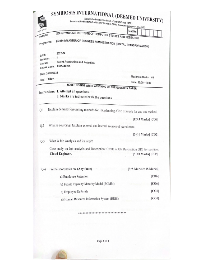 Sem II Question Papers - 2017, 2018 & 2023 | PDF