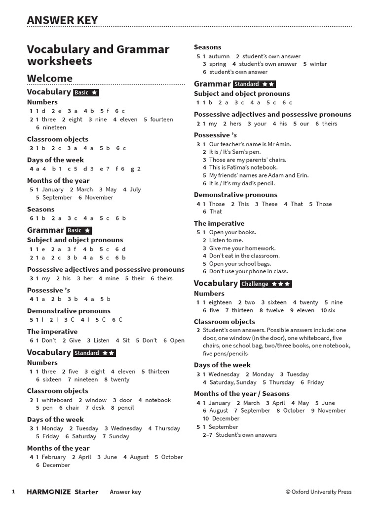 Harmonize ST TRM AK Vocab Grammar | PDF