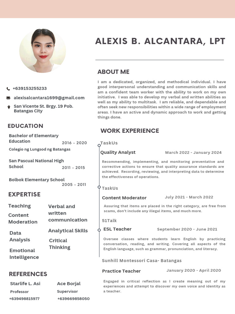 Minimalist Modern Professional CV Resume | PDF | Communication | Behavior Modification