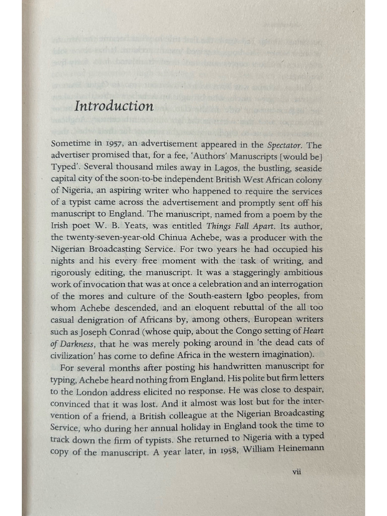 Achebe Intro | PDF