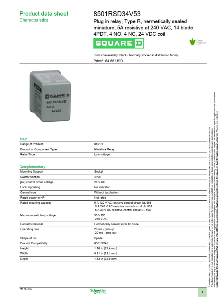 Miniature Relay Specs & Details | PDF | Relay | Switch