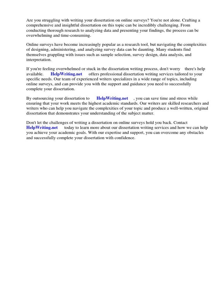 Dissertation Help for Online Surveys | PDF | Survey Methodology ...