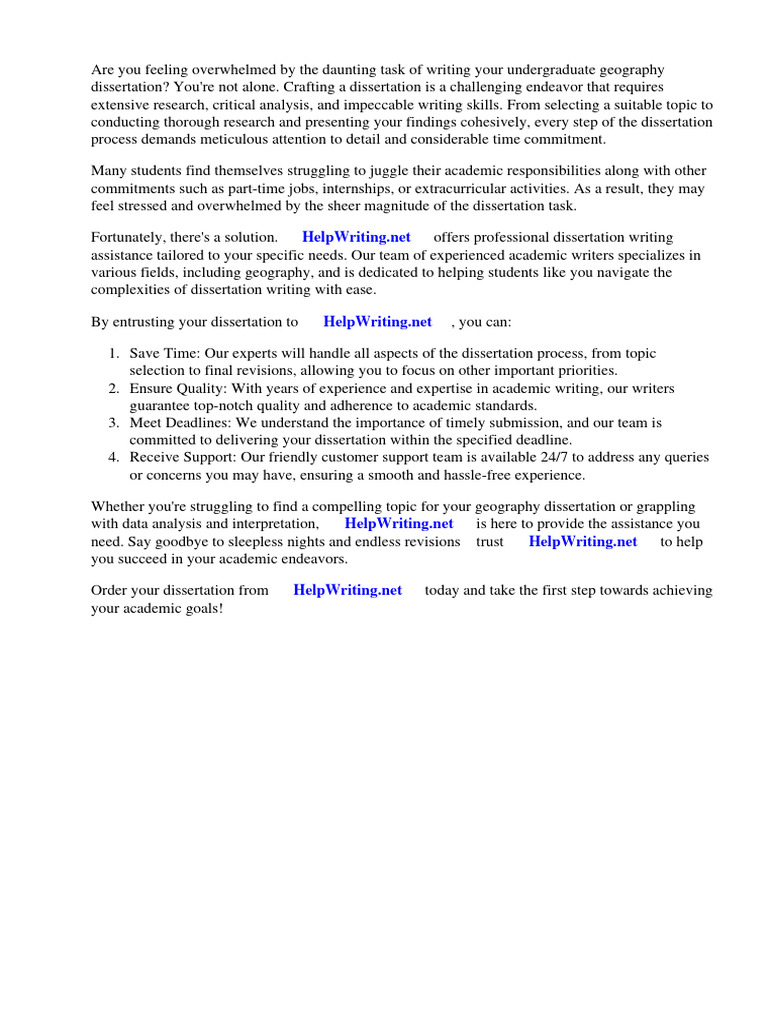 Undergraduate Geography Dissertation Topics | PDF | Thesis | Geography