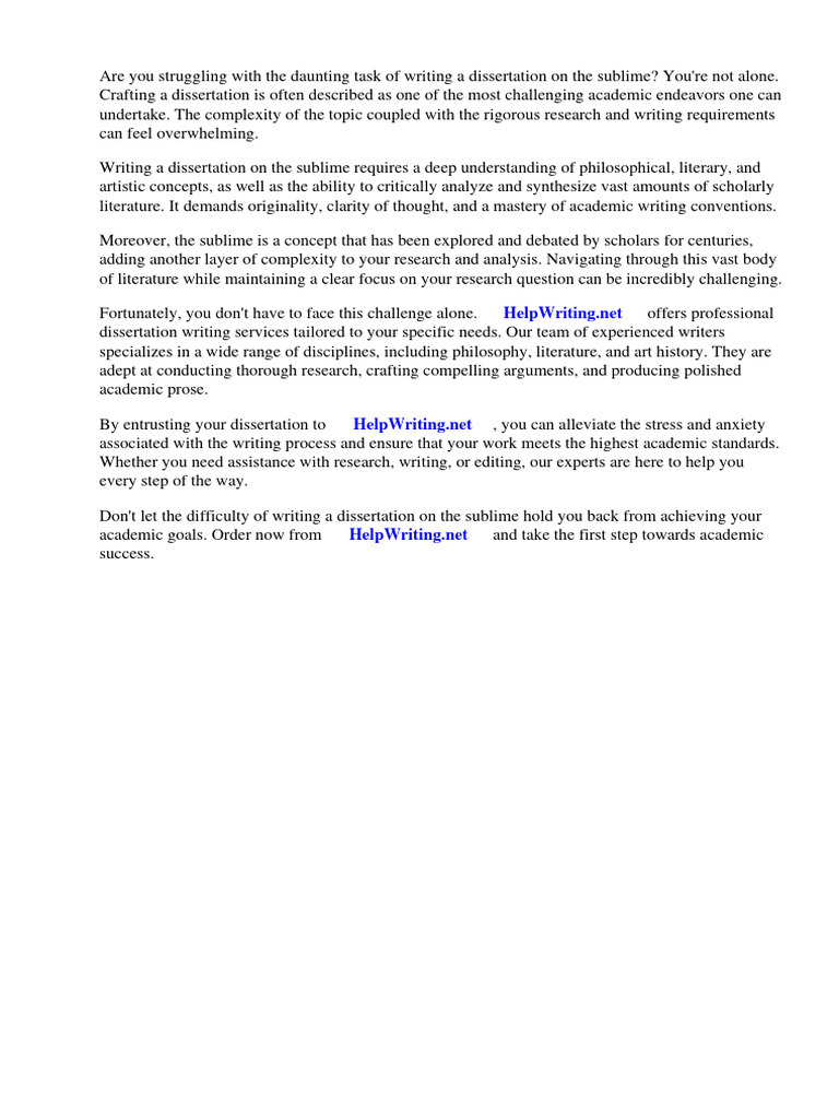 Dissertation On The Sublime | PDF