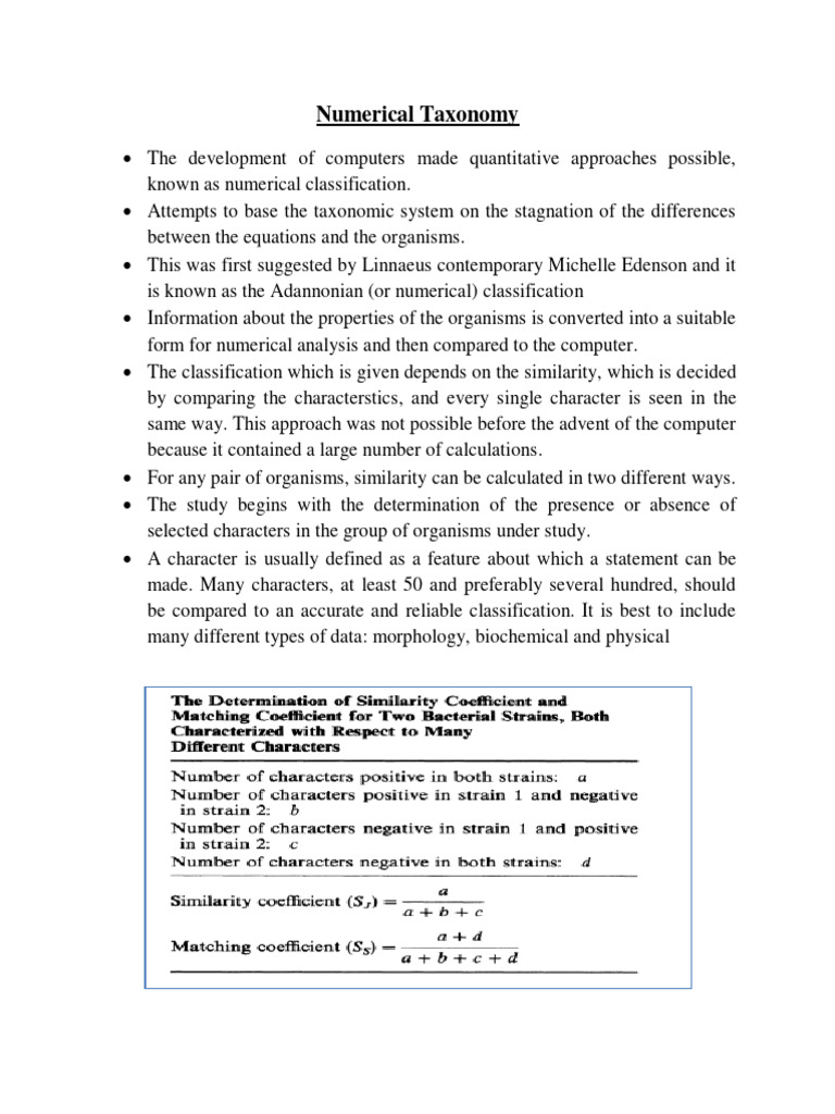Numerical Taxonomy | PDF | Taxonomy (Biology) | Species