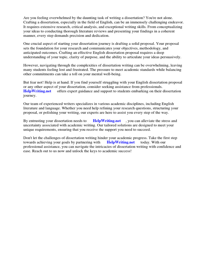 Expert Tips for English Dissertation Proposals | PDF | Thesis | Bibliography