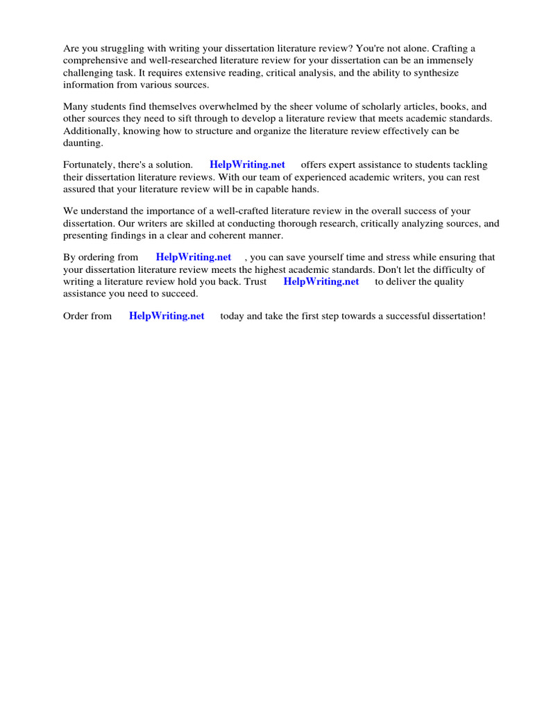 Examples of Literature Reviews For Dissertations | PDF | Science ...