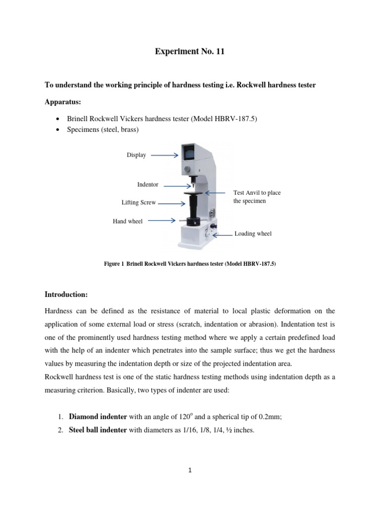 Exp 11 and 12 Rockwell hardness testing and Universal testing machine ...