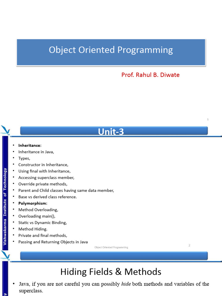 Unit 3 Lecture 4 Pdf Inheritance Object Oriented Programming Method Computer Programming