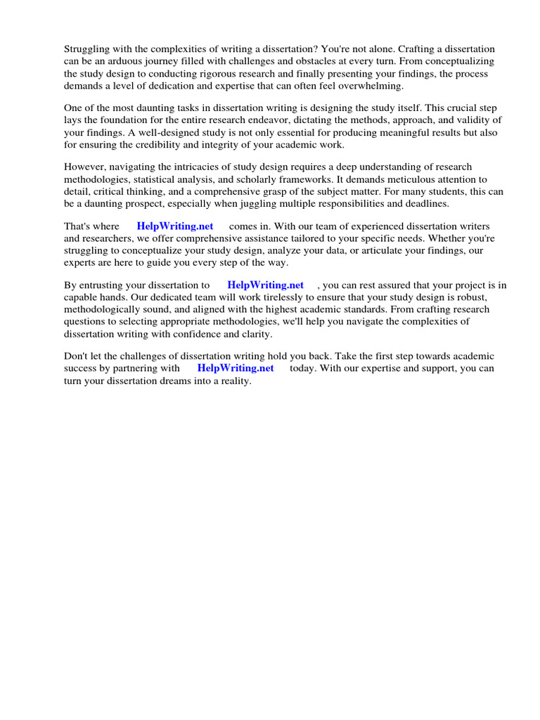 Dissertation Study Design | PDF | Thesis | Qualitative Research