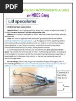 Ophthalmology Instruments | PDF | Ophthalmology | Human Eye