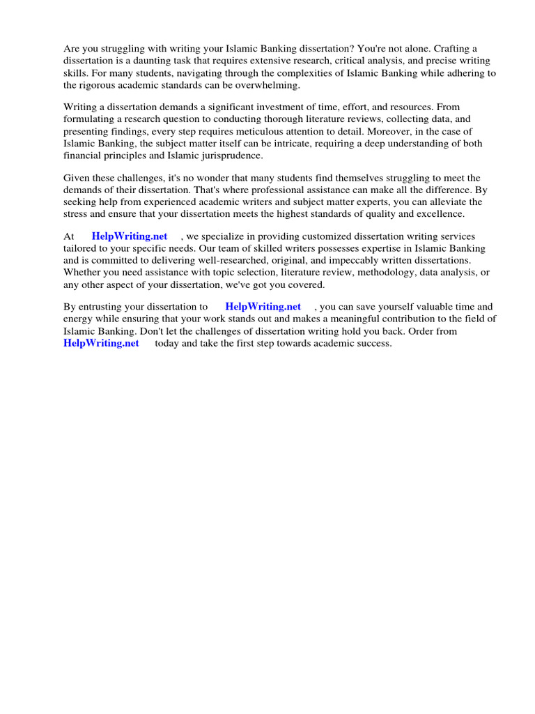 Islamic Banking Dissertation | PDF | Islamic Banking And Finance | Banks