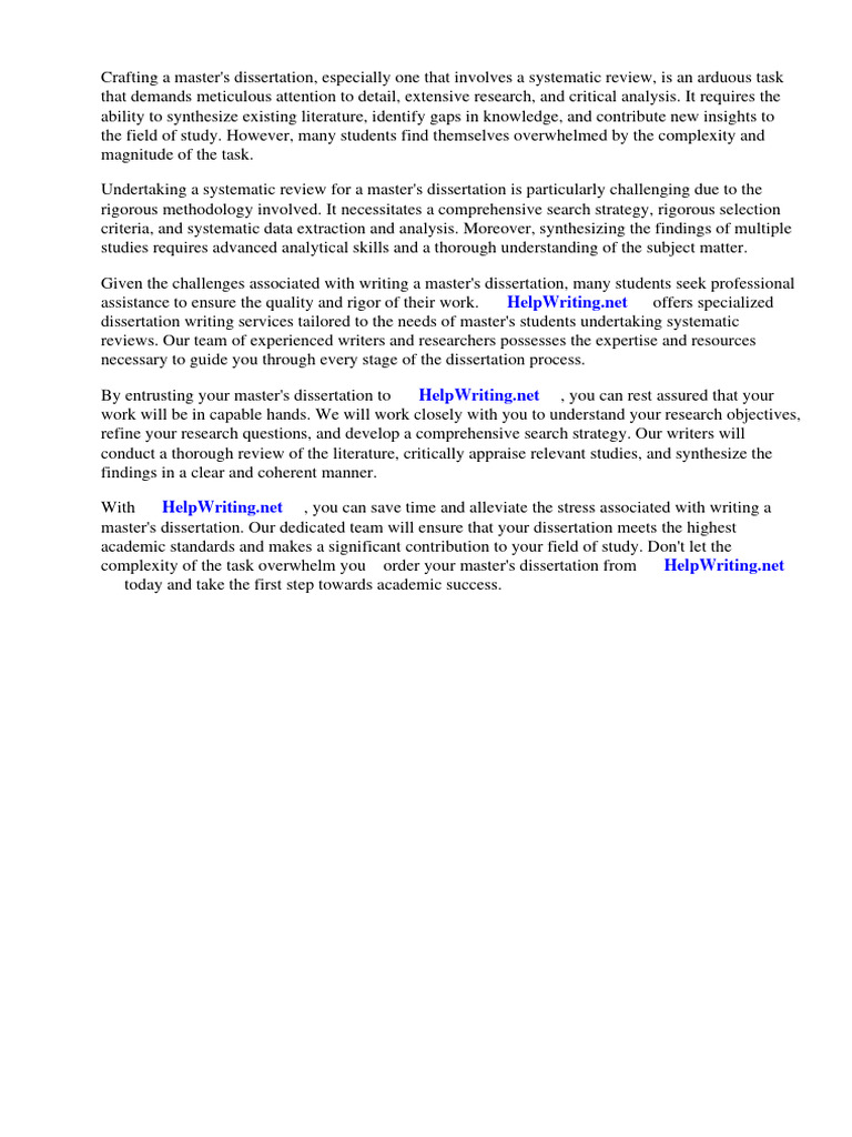 Masters Dissertation Systematic Review Pdf Systematic Review Thesis 8371
