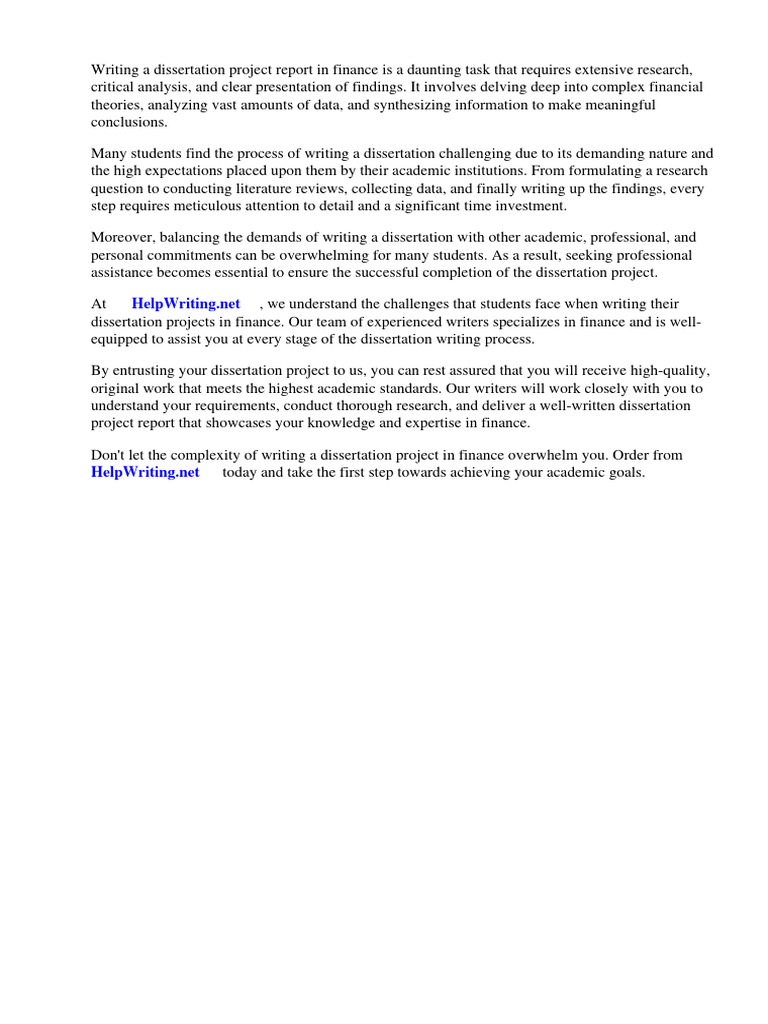 Dissertation Project Report in Finance | PDF | Microfinance | Banks