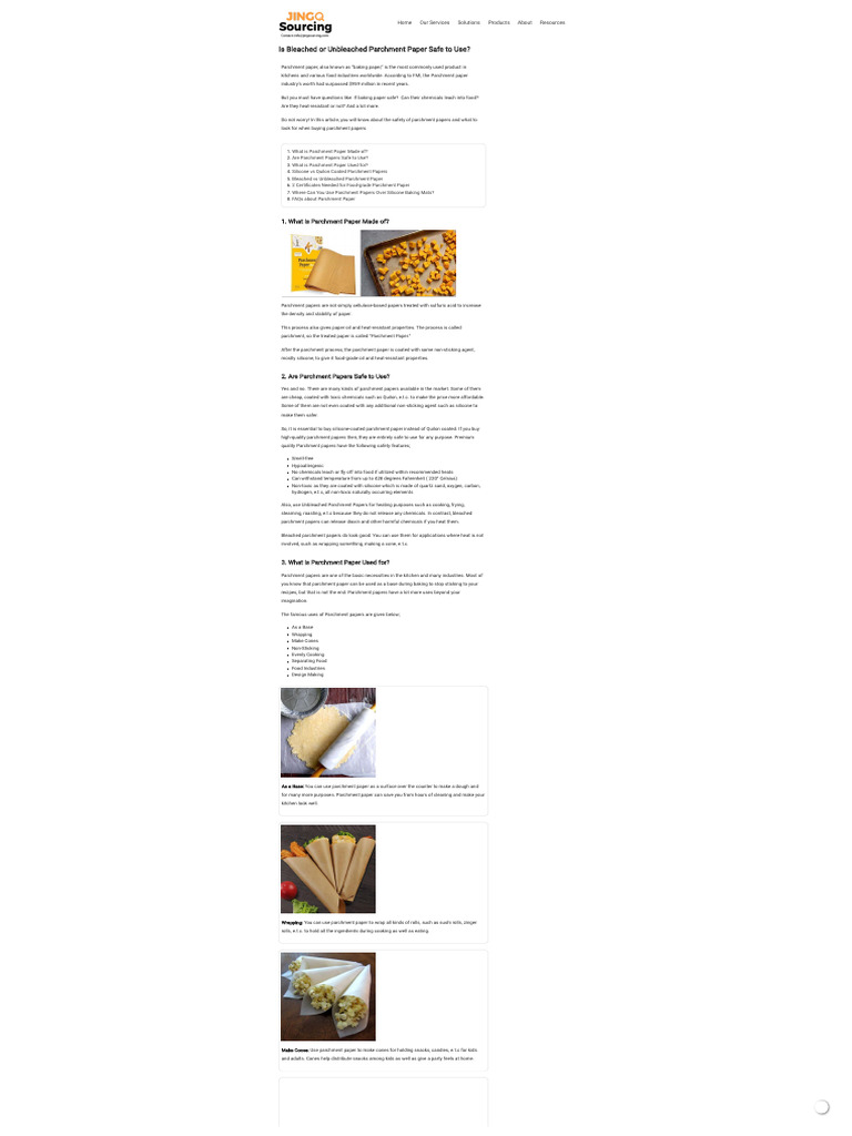 Parchment Paper_ Safety, Temperature, Uses, Materials (FAQs) | PDF | Paper | Silicone
