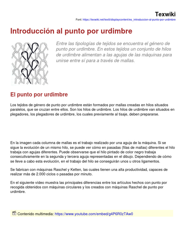 Introduccion Al Punto Por Urdimbre | PDF | Textiles