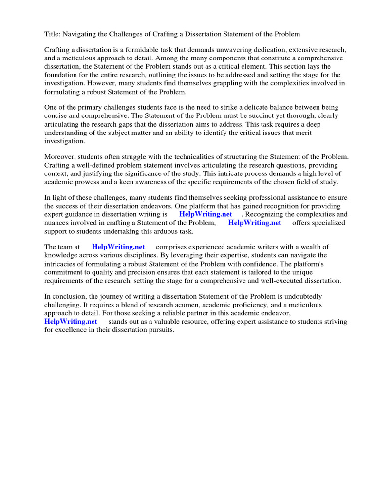 Dissertation Statement Of The Problem Pdf 6890