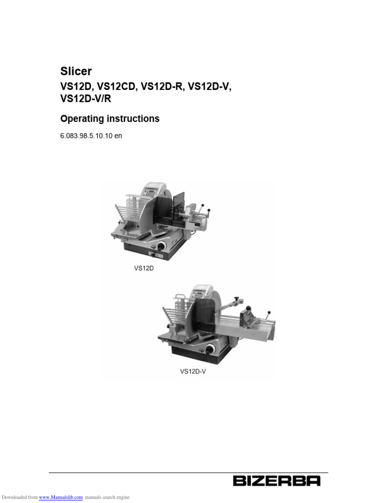 Slicer: VS12D, VS12CD, VS12D-R, VS12D-V, VS12D-V/R | PDF | Power Supply ...