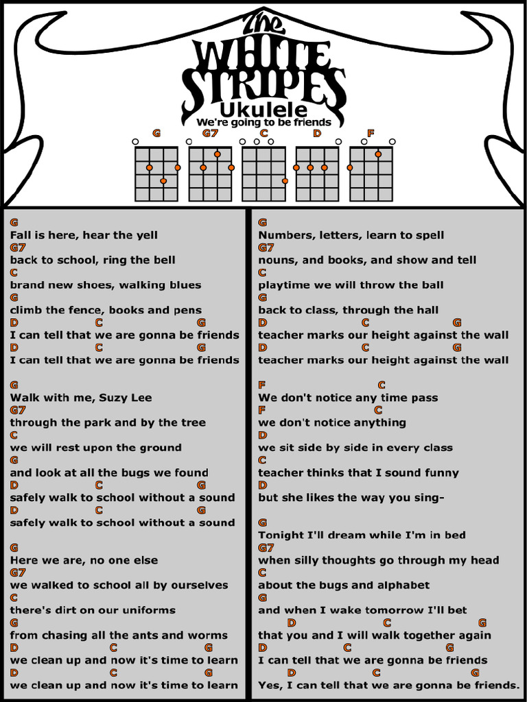 Ukulele - The White Stripes - Were Going To Be Friends - PNG | PDF