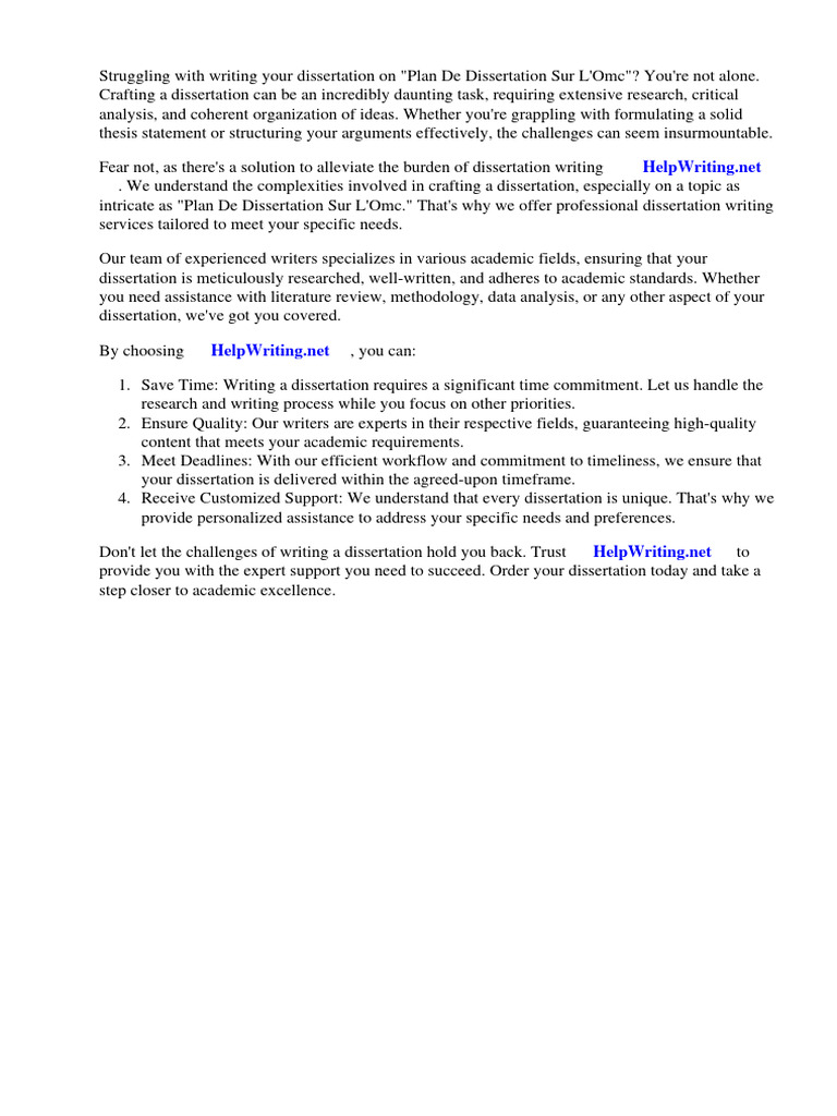 Plan de Dissertation Sur Lomc | PDF | Thesis