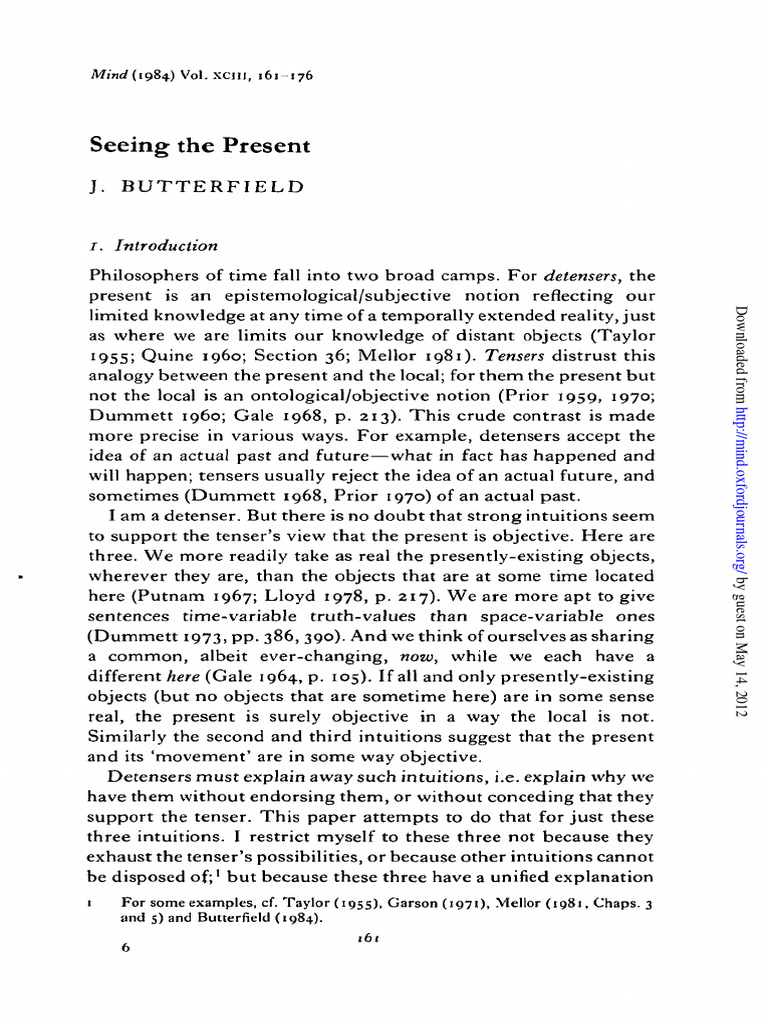 Butterfield Jeremy, Seeing - The - Present | PDF | Existence | Verb