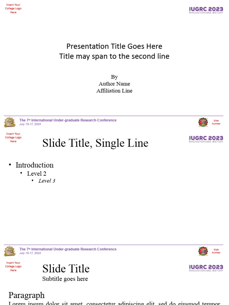 IUGRC Presentation Template | PDF