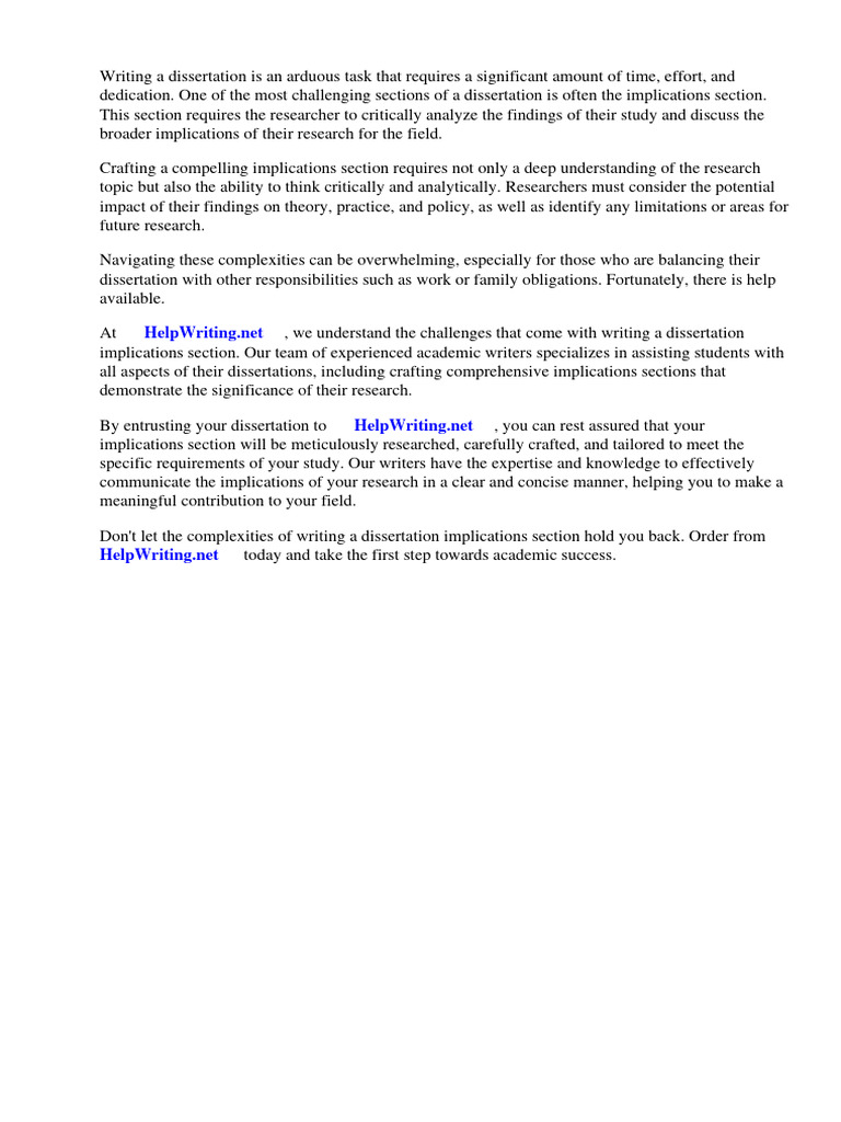 Write Dissertation Implications | PDF | Thesis | Methodology